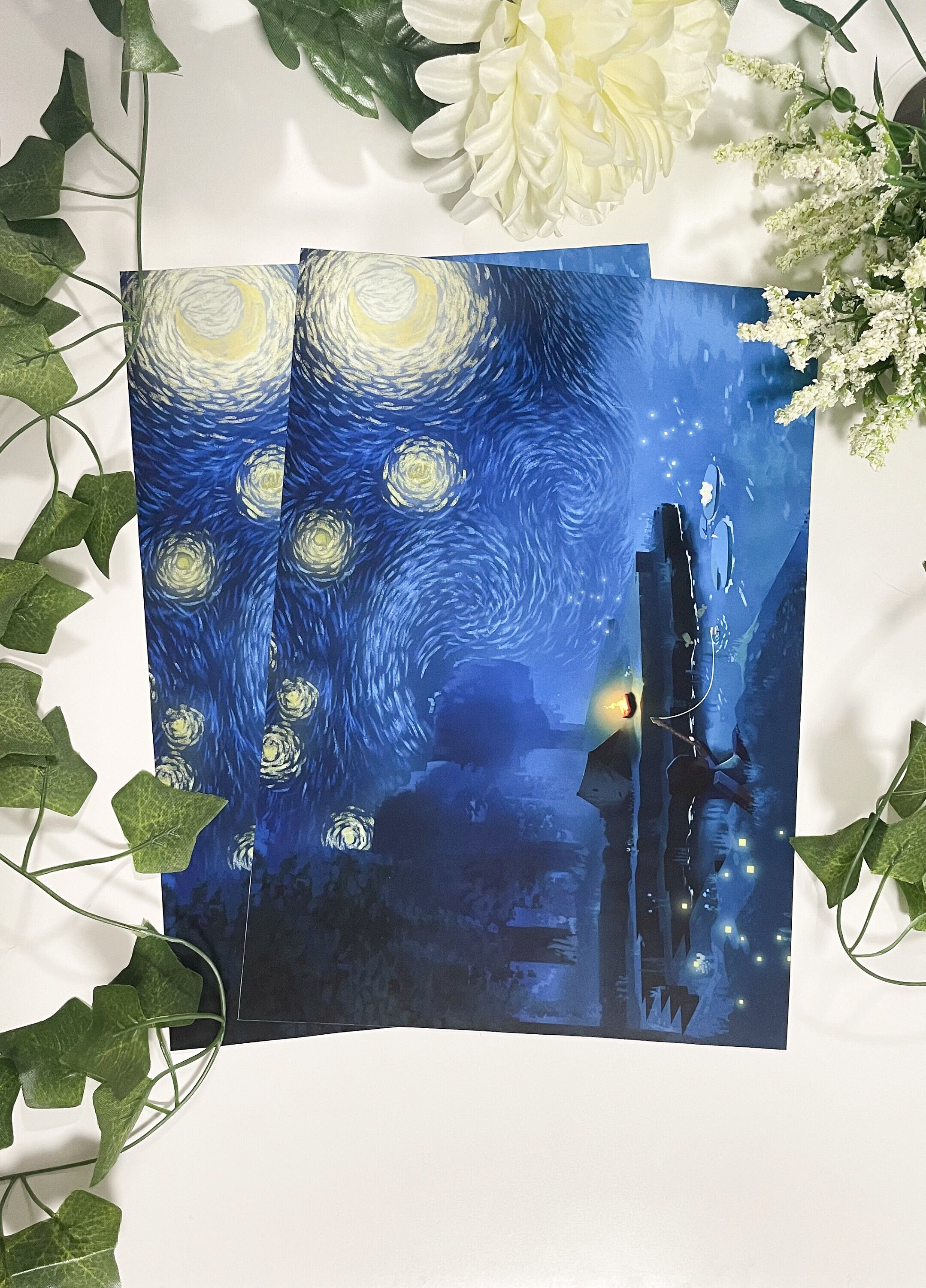 Art Print : Minecraft X the Starry Night - Etsy