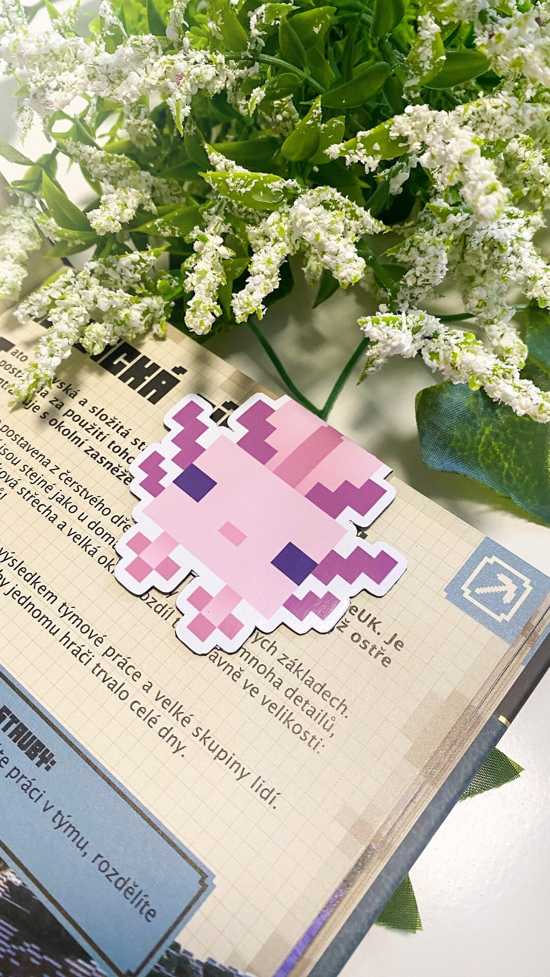 Magnetic Bookmark : Cute Axolotls Inspired Minecraft - Etsy