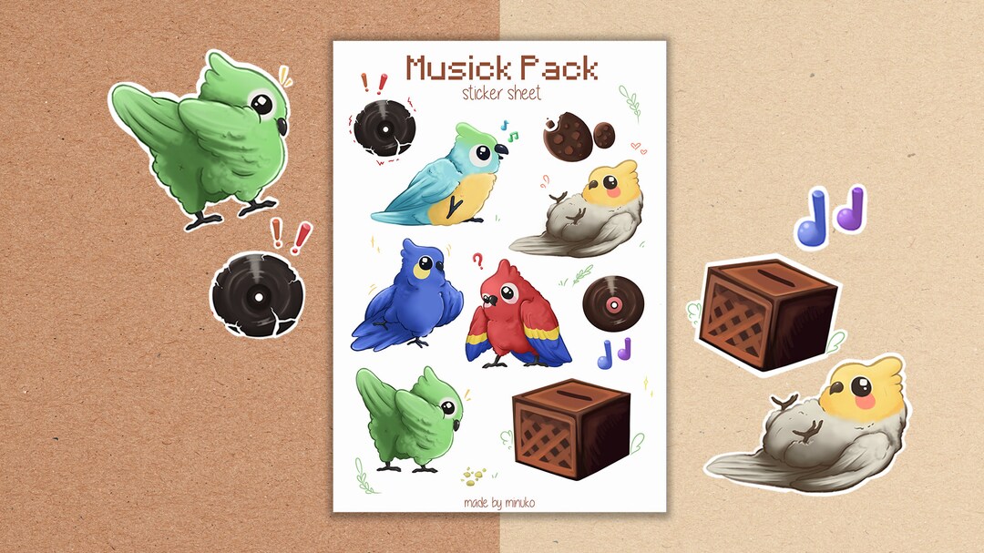 Cute Birds Stickers : A5 Glossy Sticker Sheet - Etsy