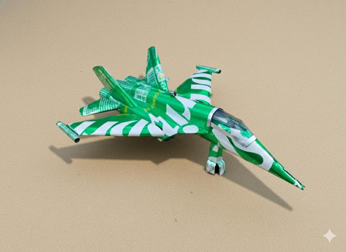Recycled Tin Can Model: Sprite Fighter Plane F14 Tomcat - Etsy