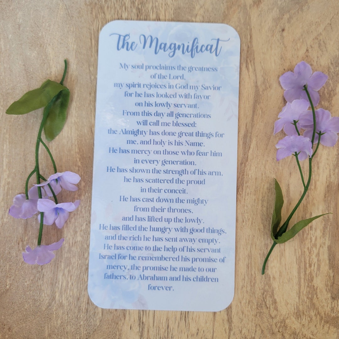 The Magnificat Catholic Prayer Card Devotion Catholic Gift Catholic ...