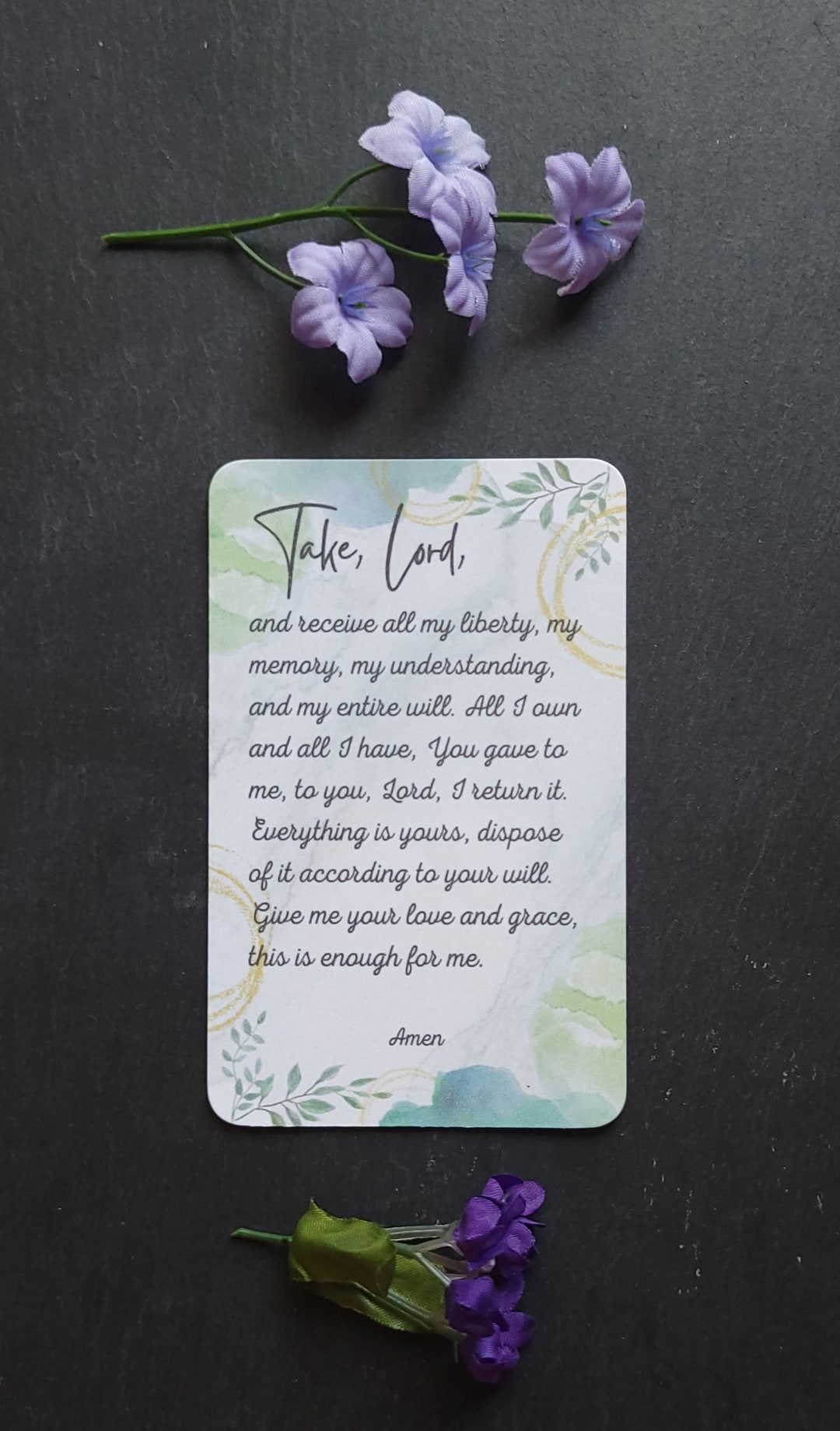 Saint Ignatius Suscipe Prayer Catholic Prayer Card Catholic Gift ...