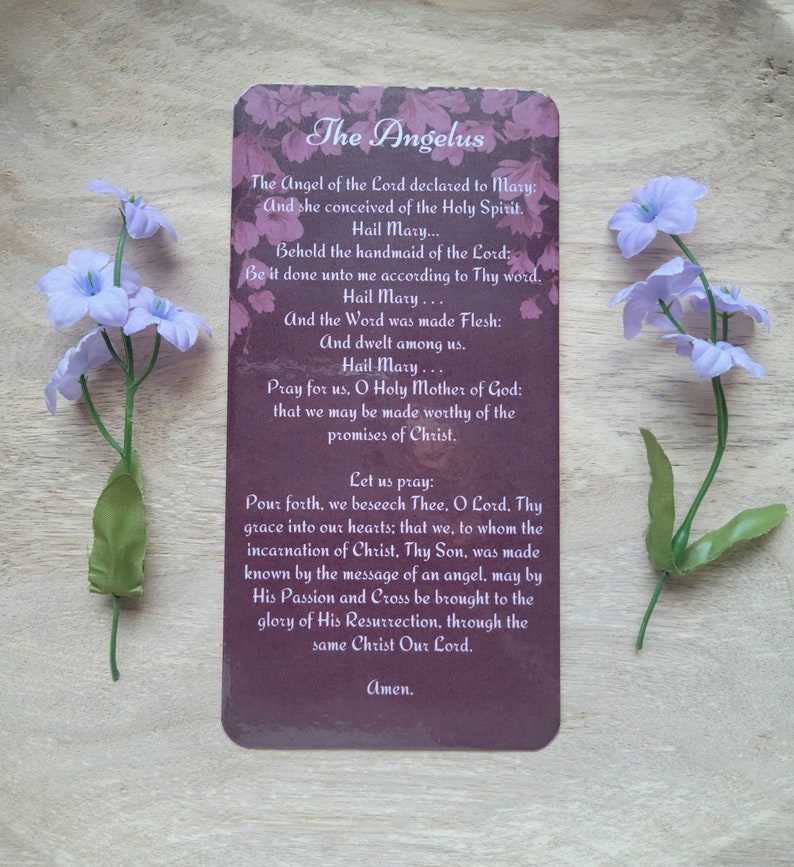 The Angelus Catholic Prayer Card Devotion Catholic Gift Catholic Prayer ...