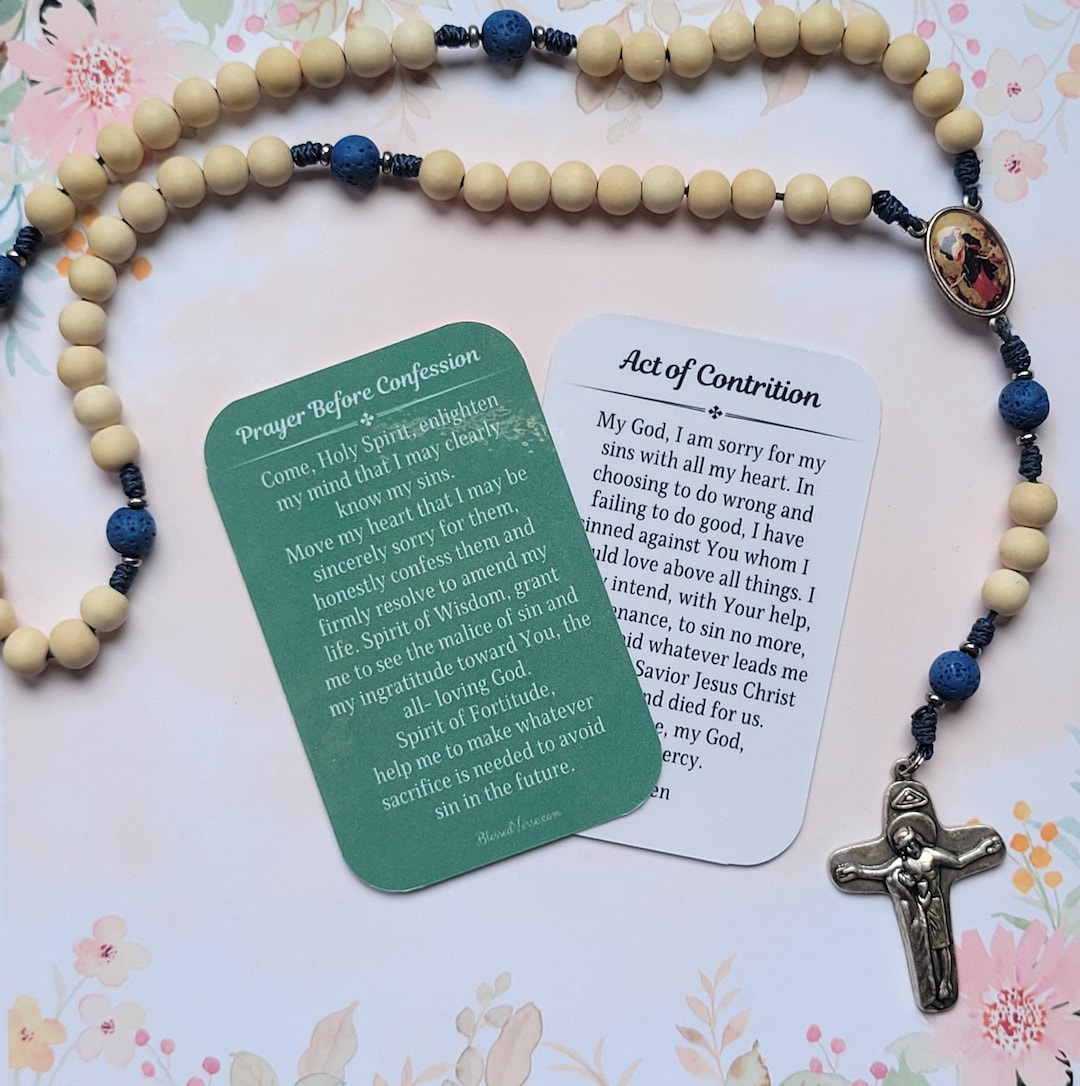 Act of Contrition - Prayer Before Confession - Catholic Prayer Card ...