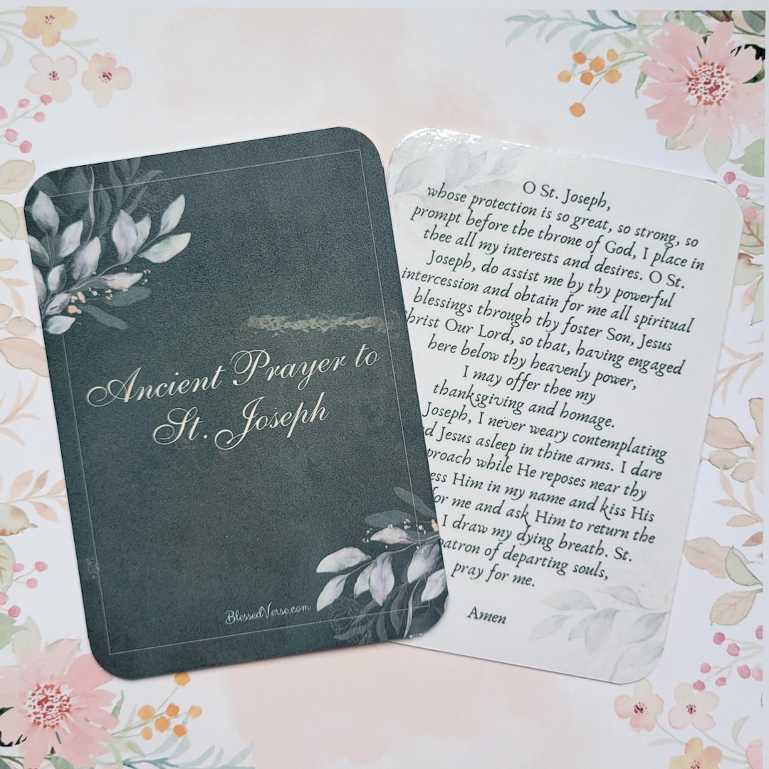 Ancient Prayer to St. Joseph- Catholic Prayer Card - Devotion ...