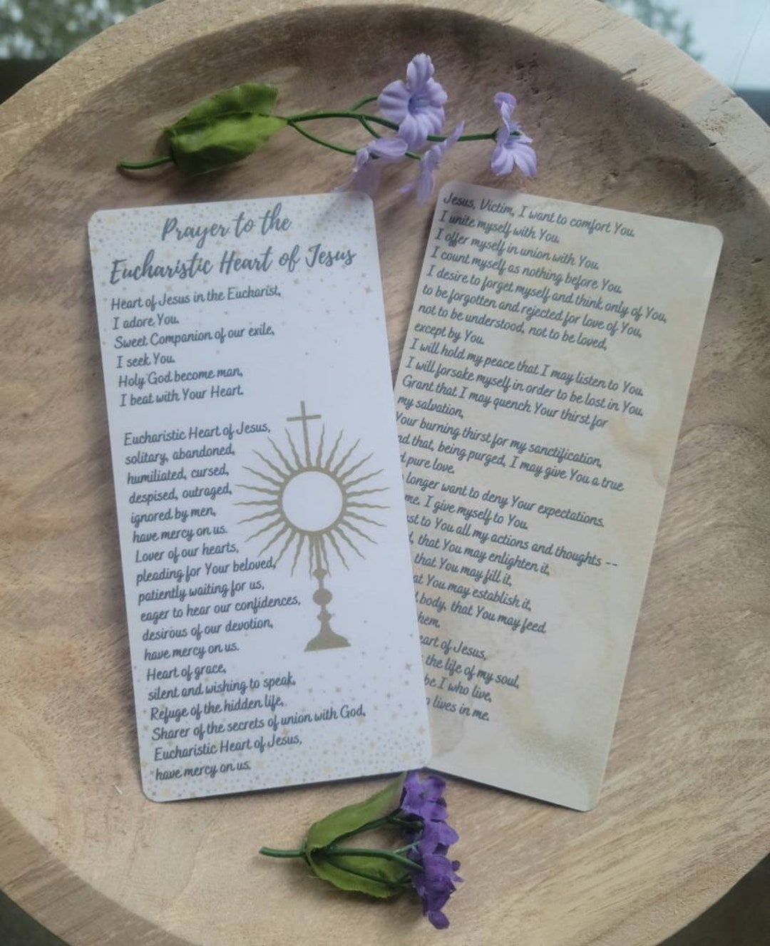 Prayer to the Eucharistic Heart of Jesus Catholic Prayer Card Devotion ...