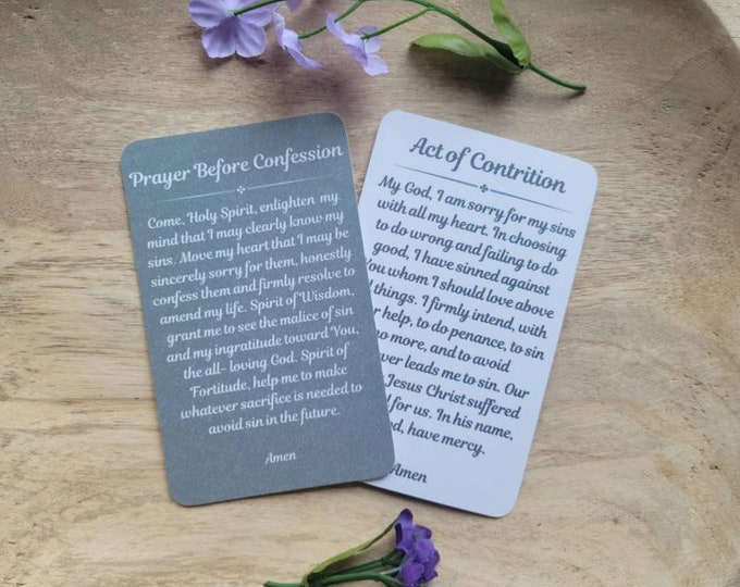 Confession Prayer Card and Guide Catholic Church, Gift for Confirmation ...