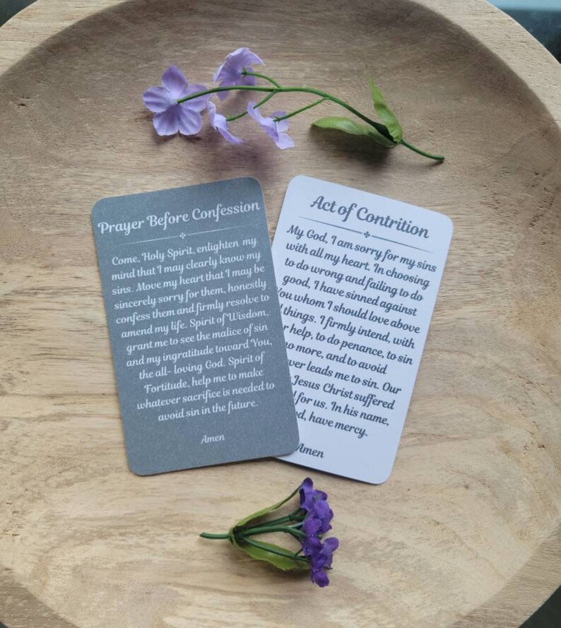 Act of Contrition Prayer Before Confession Catholic Prayer Card ...