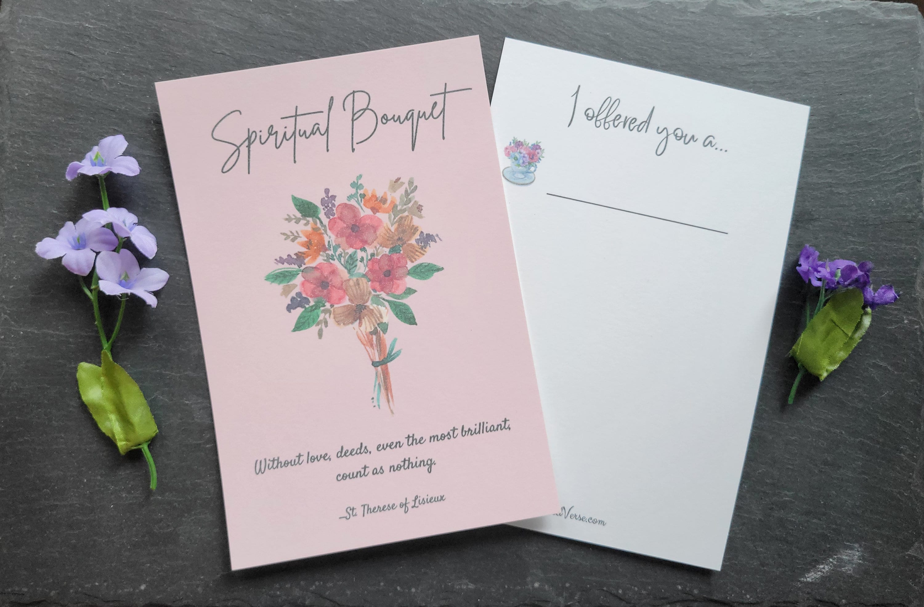 Spiritual Bouquet Card Catholic Prayer Card Devotion Catholic Gift ...