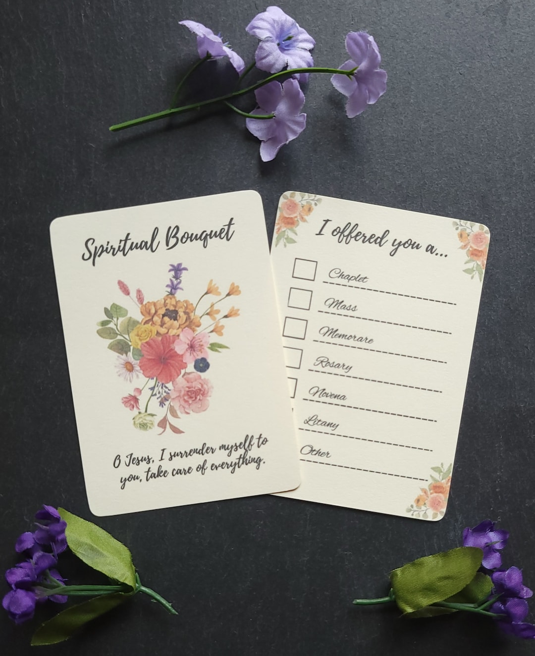 Spiritual Bouquet - Catholic Prayer Card - Devotion - Catholic Gift ...