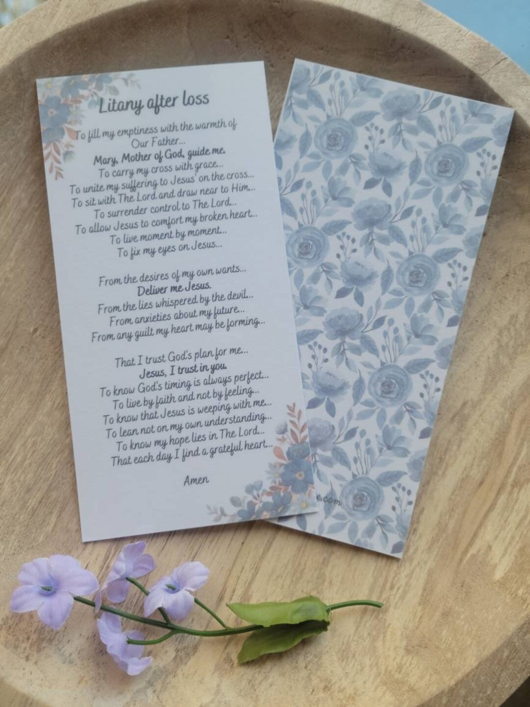 Litany After Loss - Catholic Prayer Card - Devotion - Catholic Gift ...
