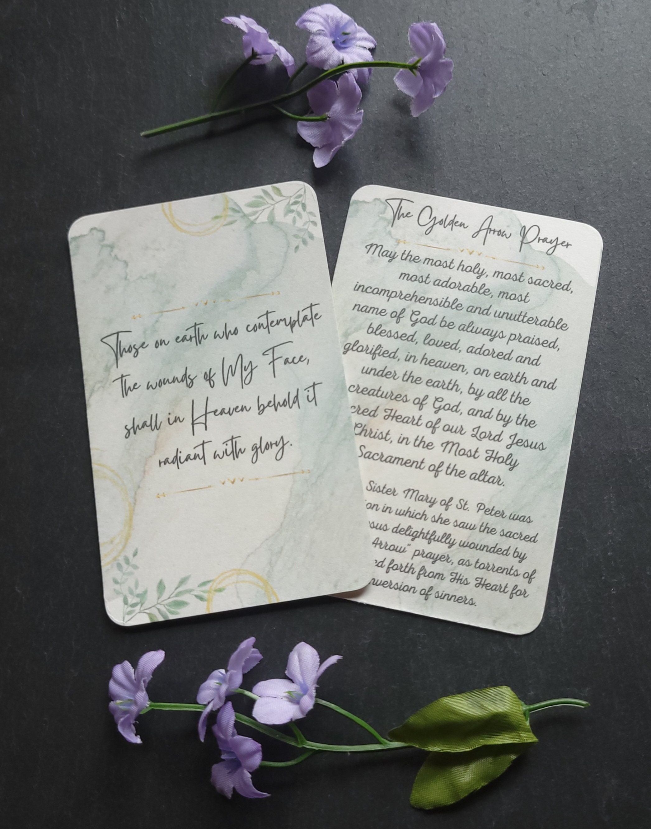 Golden Arrow Prayer Catholic Prayer Card Pray Devotion Catholic Gift ...