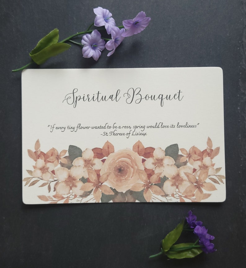 Spiritual Bouquet Post Card Catholic Prayer Card Catholic Post Card ...
