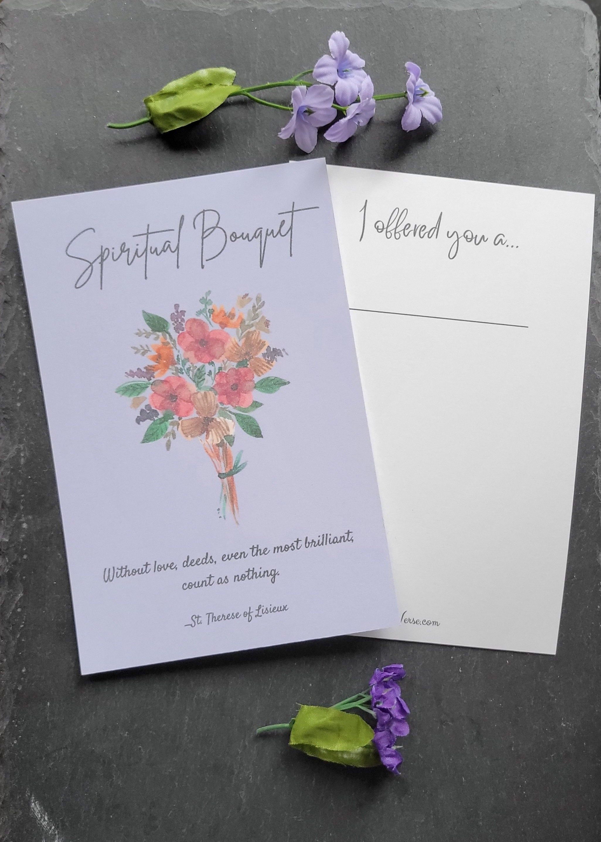 Spiritual Bouquet Card Catholic Prayer Card Devotion Catholic Gift ...