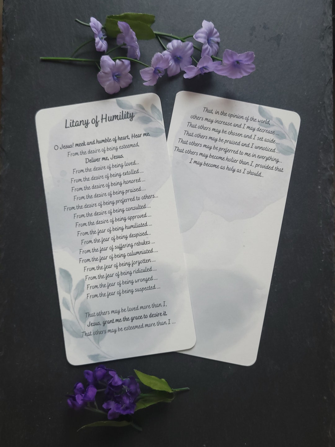 Litany of Humility - Catholic Prayer Card - Devotion - Catholic Gift ...