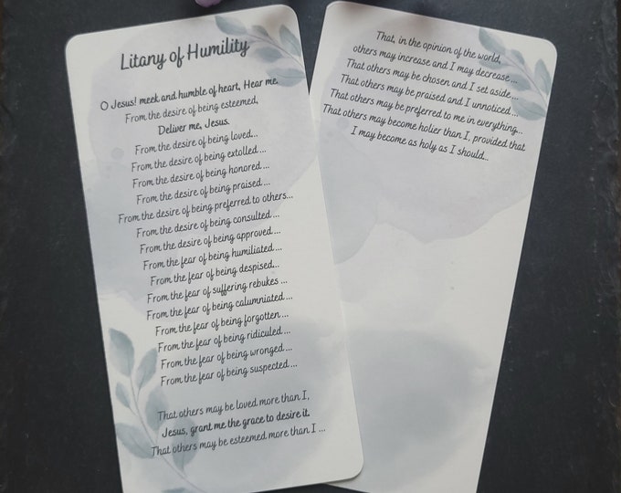 Litany of Humility - Catholic Prayer Card - Devotion - Catholic Gift ...