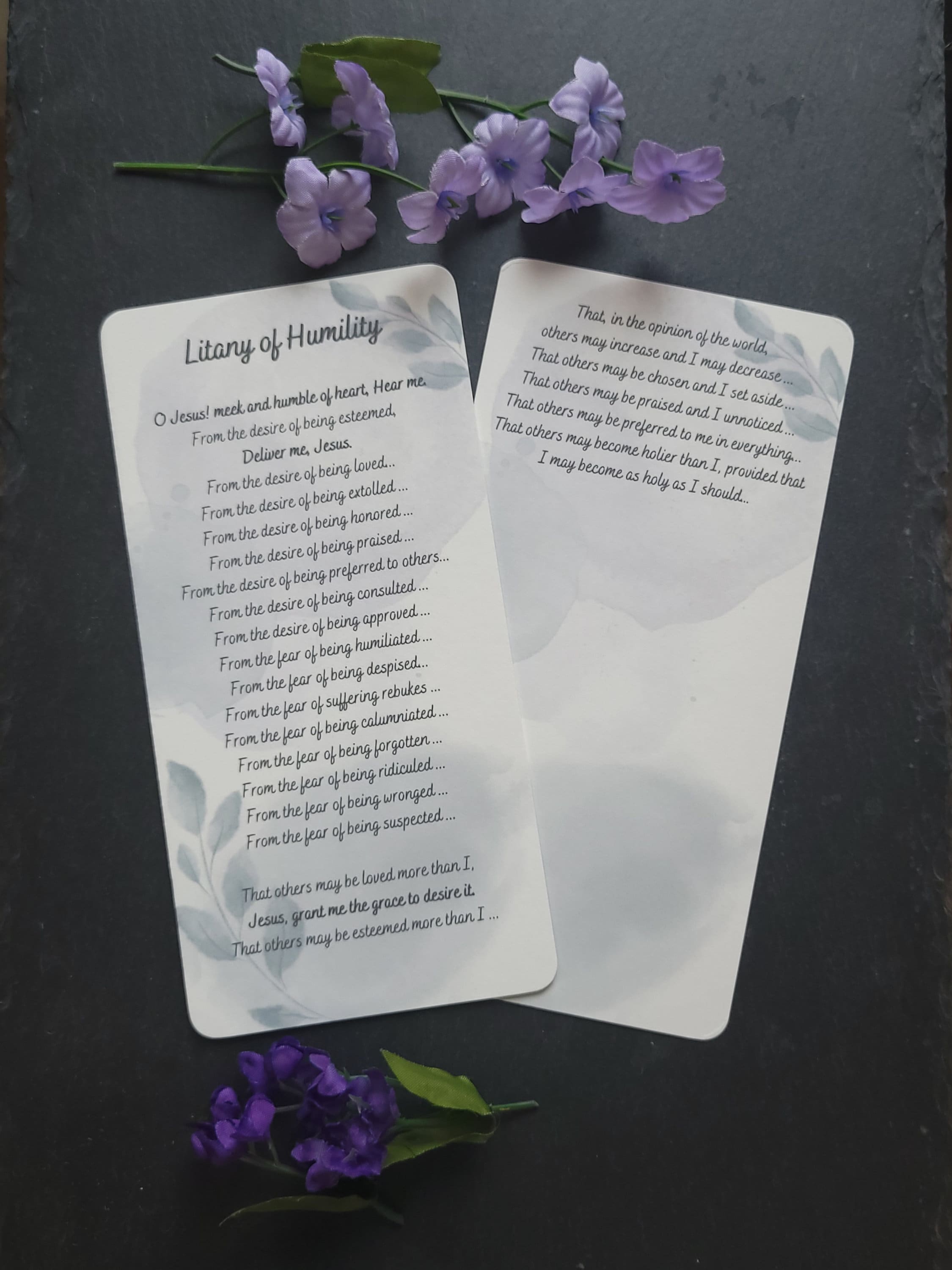 Litany of Humility - Catholic Prayer Card - Devotion - Catholic Gift ...