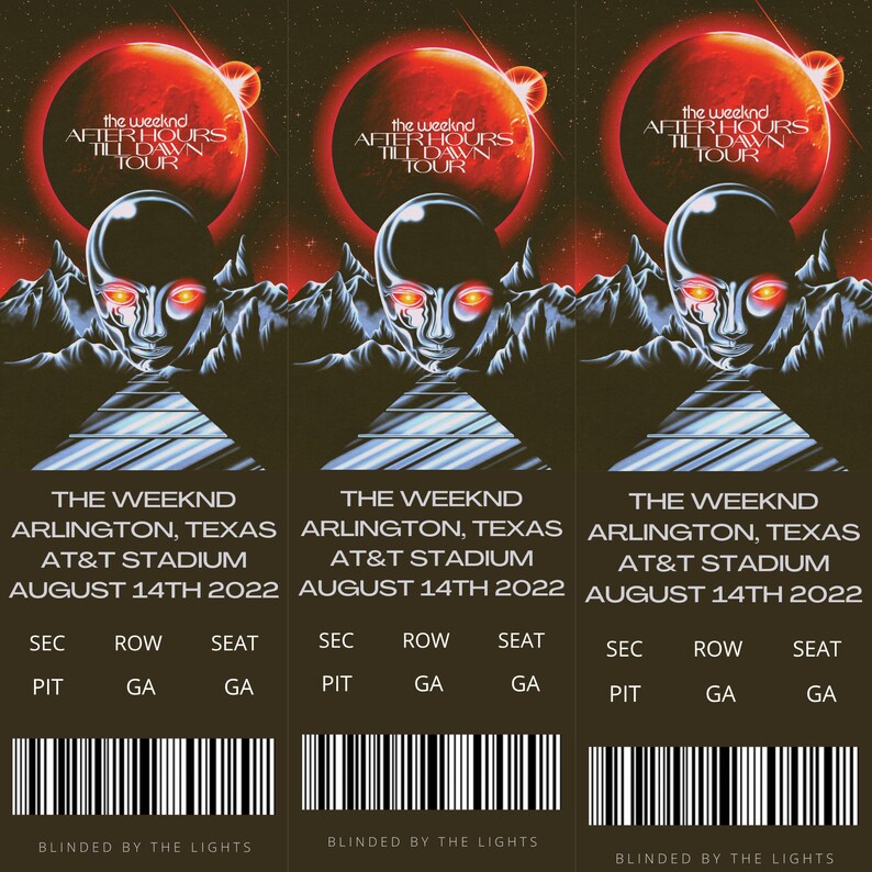 Downloadable Concert Ticket / the Weeknd After Hours Till Dawn - Etsy