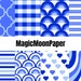 30 Blues Trio Basics Digital Scrapbook Paper Printable Download ...
