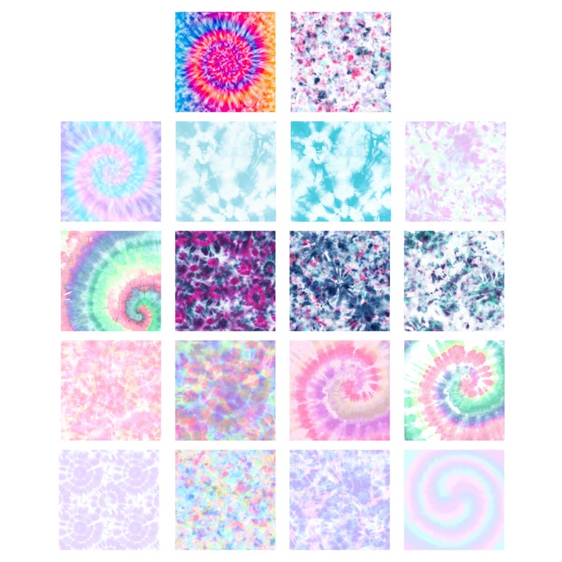 18 Tye-dye Prints Digital Printable Paper Scrapbook Papercraft ...