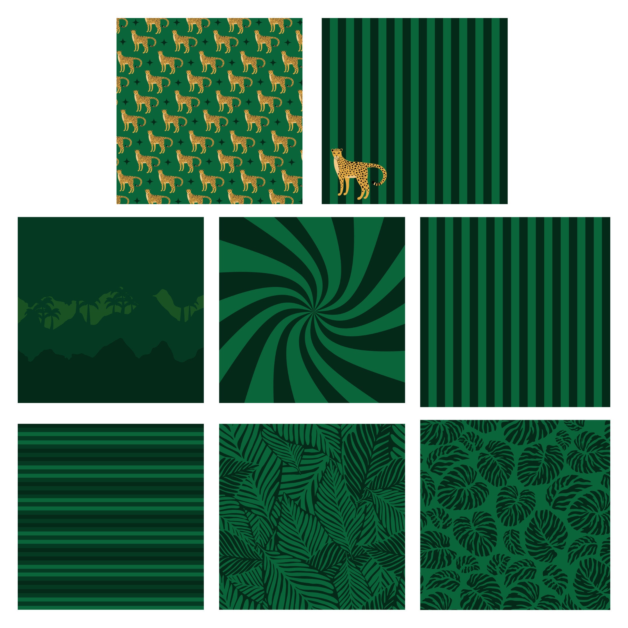 8 Jungle Cheetah Digital Printable Paper Scrapbooking Paper Papercraft ...