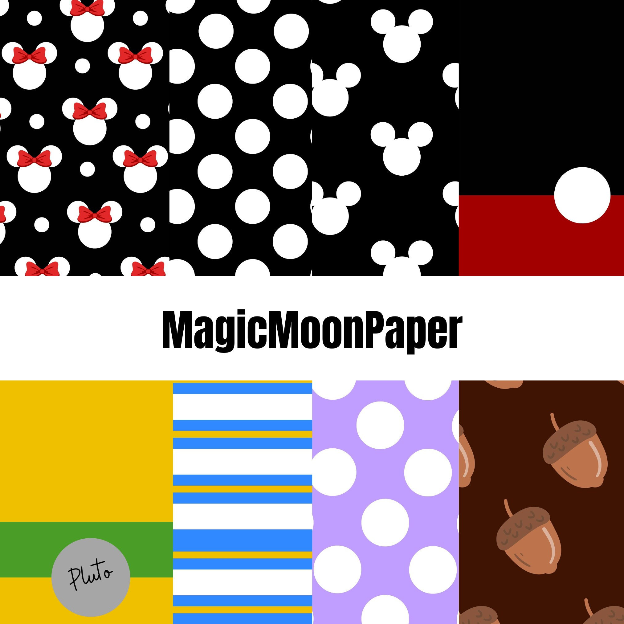 16 Mickey and Friends Inspired Digital Printable Paper Scrapbooking ...