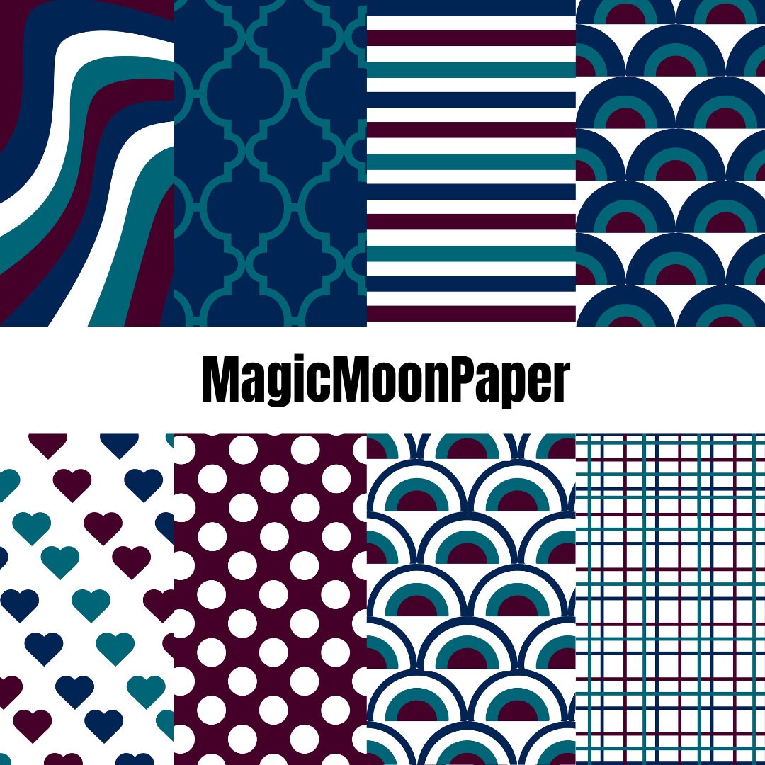 30 90s Grunge Colors Trio Basics Digital Scrapbook Paper Printable ...