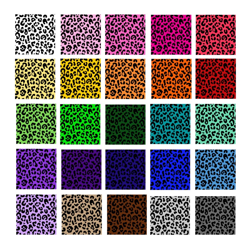 25 Basics Cheetah Print Colors Digital Printable Paper Animal Print ...