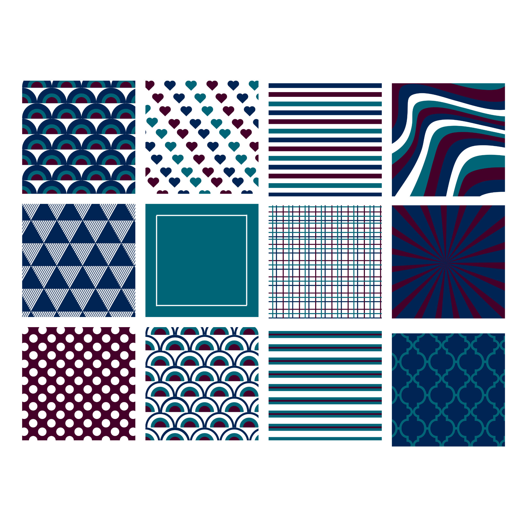 30 90s Grunge Colors Trio Basics Digital Scrapbook Paper Printable ...