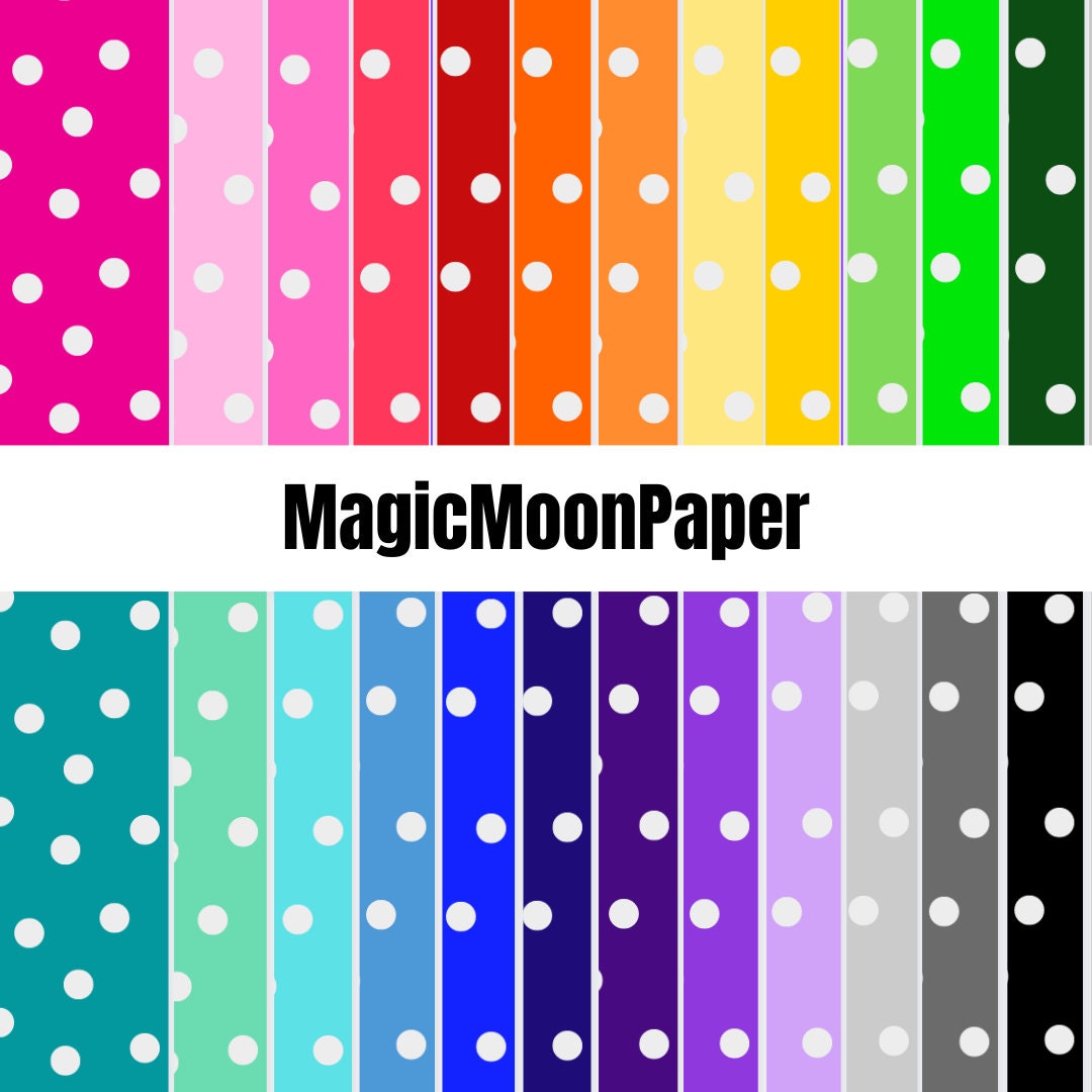 24 Page Full Spectrum Polka Dot Digital Paper Pack Scrapbooking ...