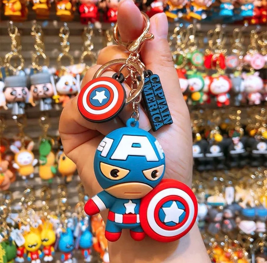Marvel Character 3D Silicone Keychains, Lanyard, Superman Keychain ...
