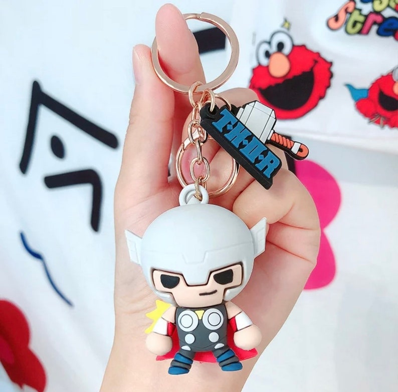 Marvel Character 3D Silicone Keychains, Lanyard, Superman Keychain ...