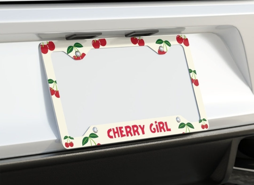 Cherry Girl License Plate Framecute Car Accessoriesgirly - Etsy