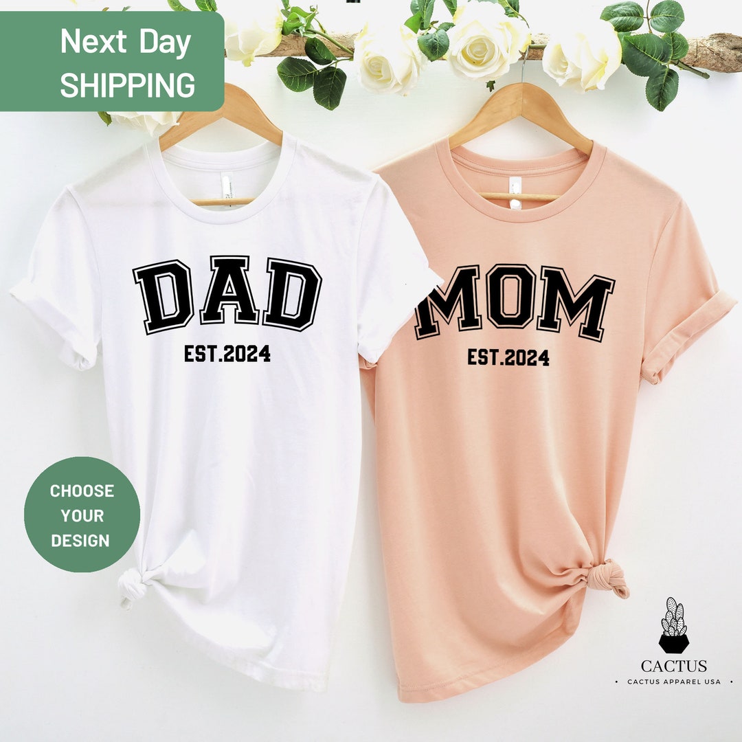 Mom Dad Shirt, Mom Dad Est, Matching Family Shirt, Mom Dad Gift ...