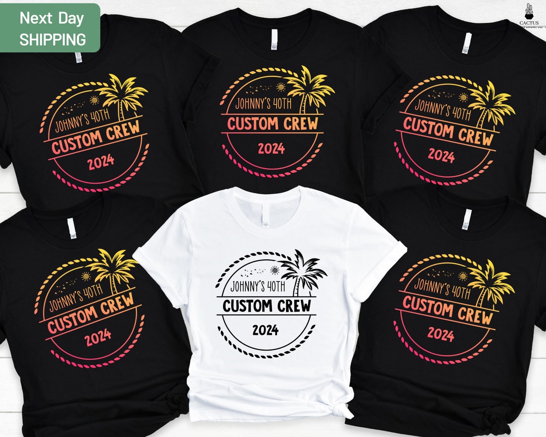 Custom Beach Birthday Party Shirt, Custom Beach Birthday Crew Shirt ...