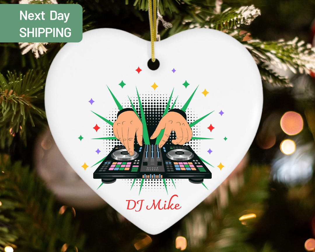 Personalized DJ Ornament, Custom Name DJ Christmas Ornament, Custom ...