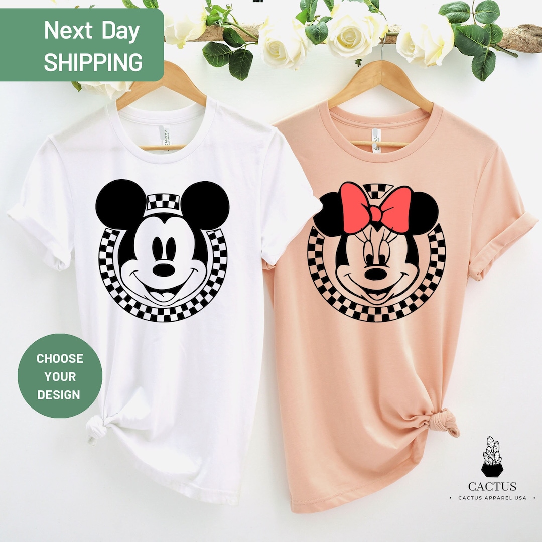 Mickey and Minnie Checkered Shirts, Retro Disney Shirts, Checkered ...