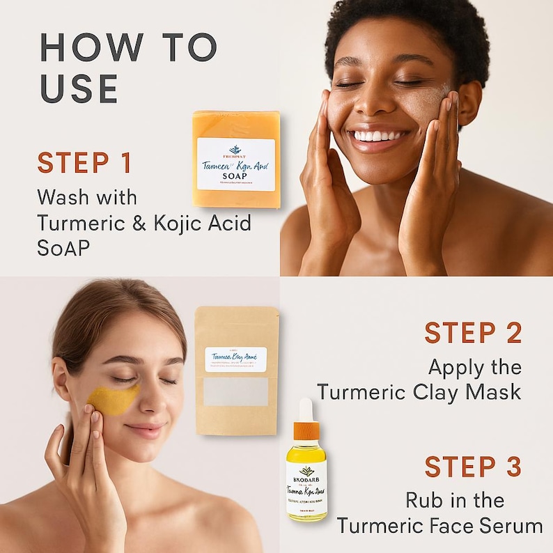 Turmeric Clay Face Mask Set: ACV & Essential Oils (4 Oz) - Etsy
