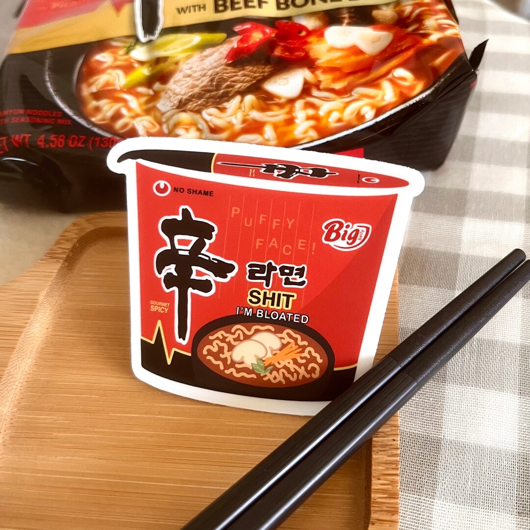 Korean Shin Ramen Bloated Ramen Vinyl Waterproof Sticker - Etsy
