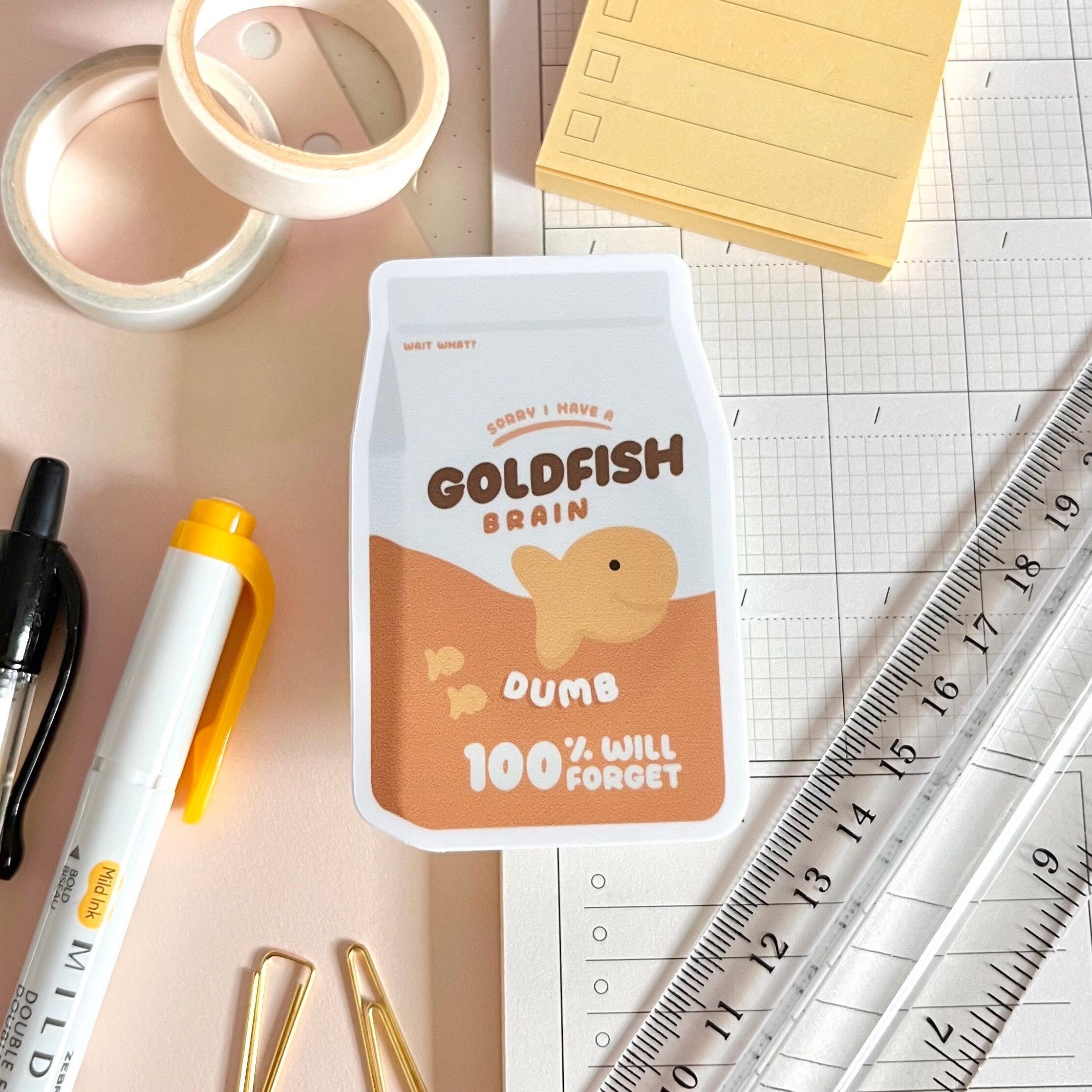 Goldfish Cracker Inspired Snack Bag goldfish Brain Vinyl - Etsy