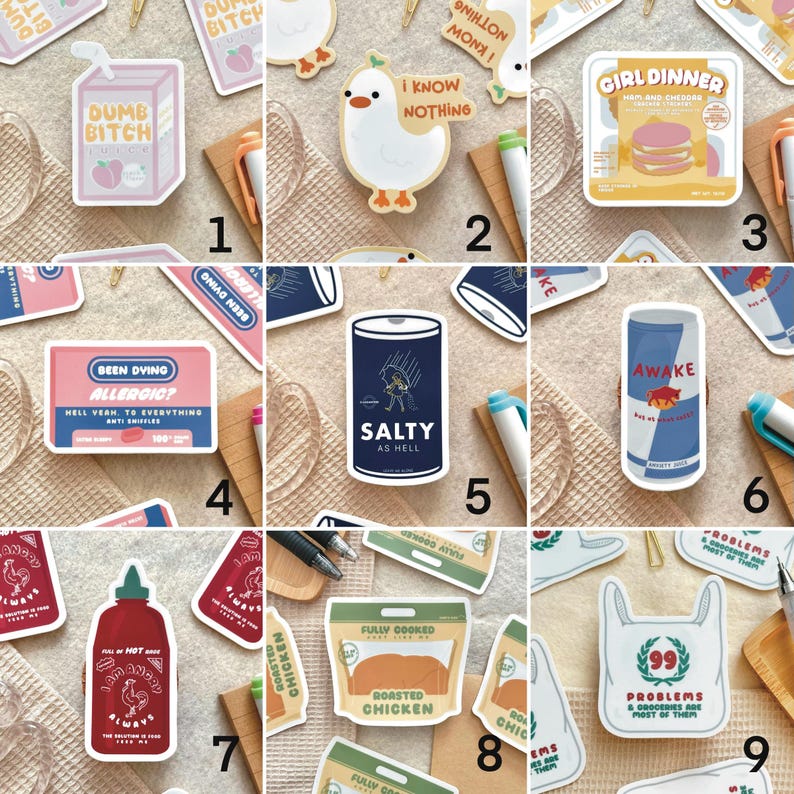 Sticker Pack Build-your-own Lunch Bag - Choose 5 Stickers to Add to ...