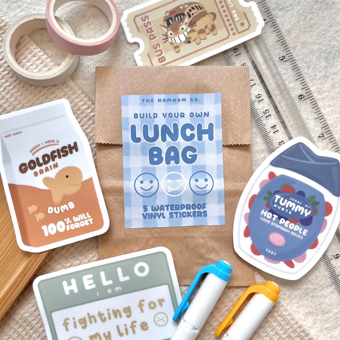 Sticker Pack Build-your-own Lunch Bag - Choose 5 Stickers to Add to ...