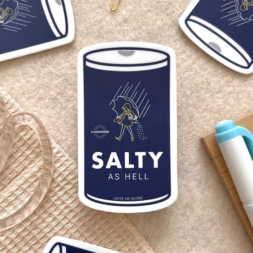 Salty as Hell Vinyl Sticker - Waterproof, Hydroflask, Laptop, Tablet ...