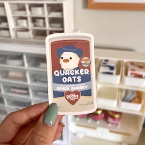 Quaker Oats Inspired - Quacker Oats Duck Vinyl Sticker, Waterproof ...
