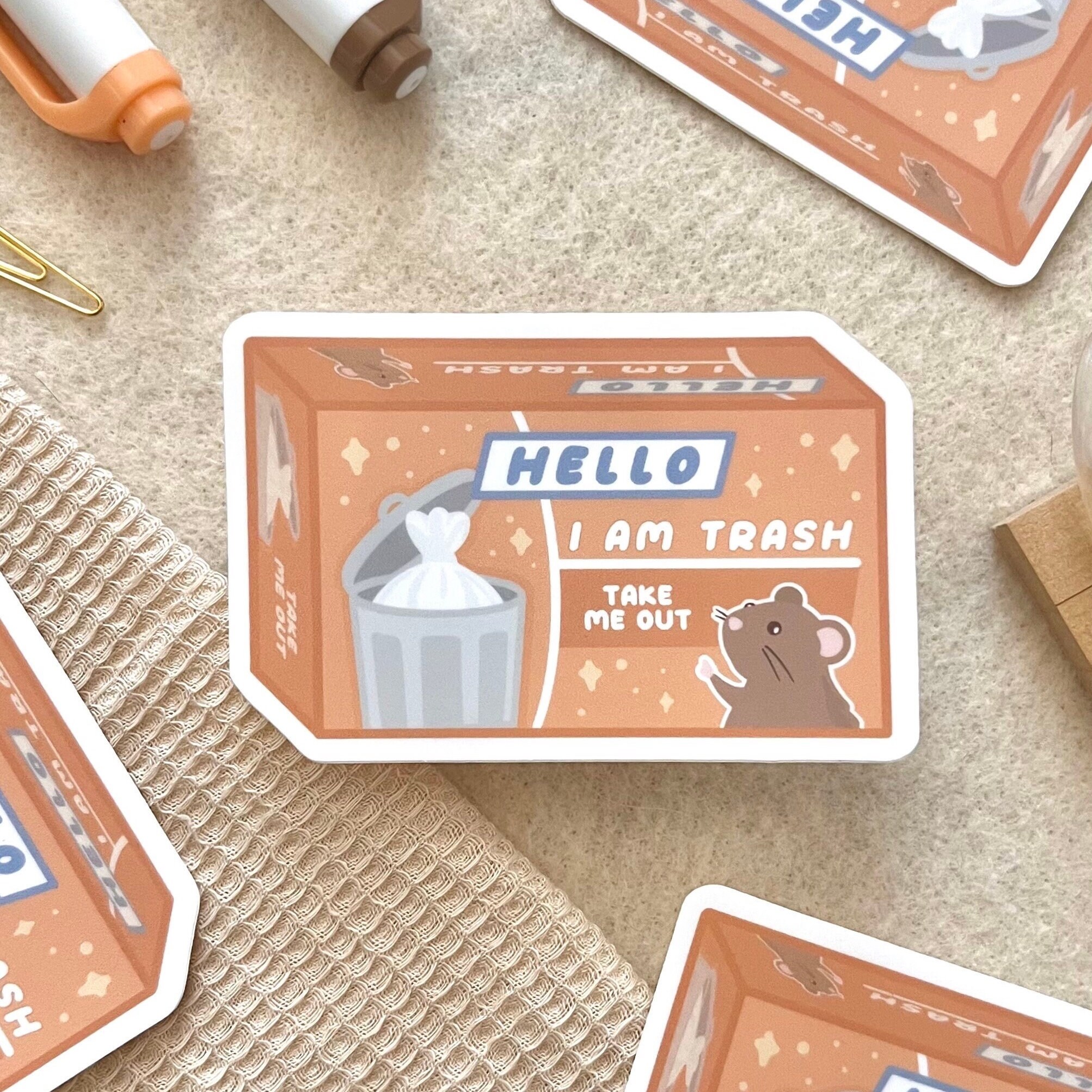 Hefty Trash Bags Inspired - Hello, I Am Trash Vinyl Sticker, Waterproof ...