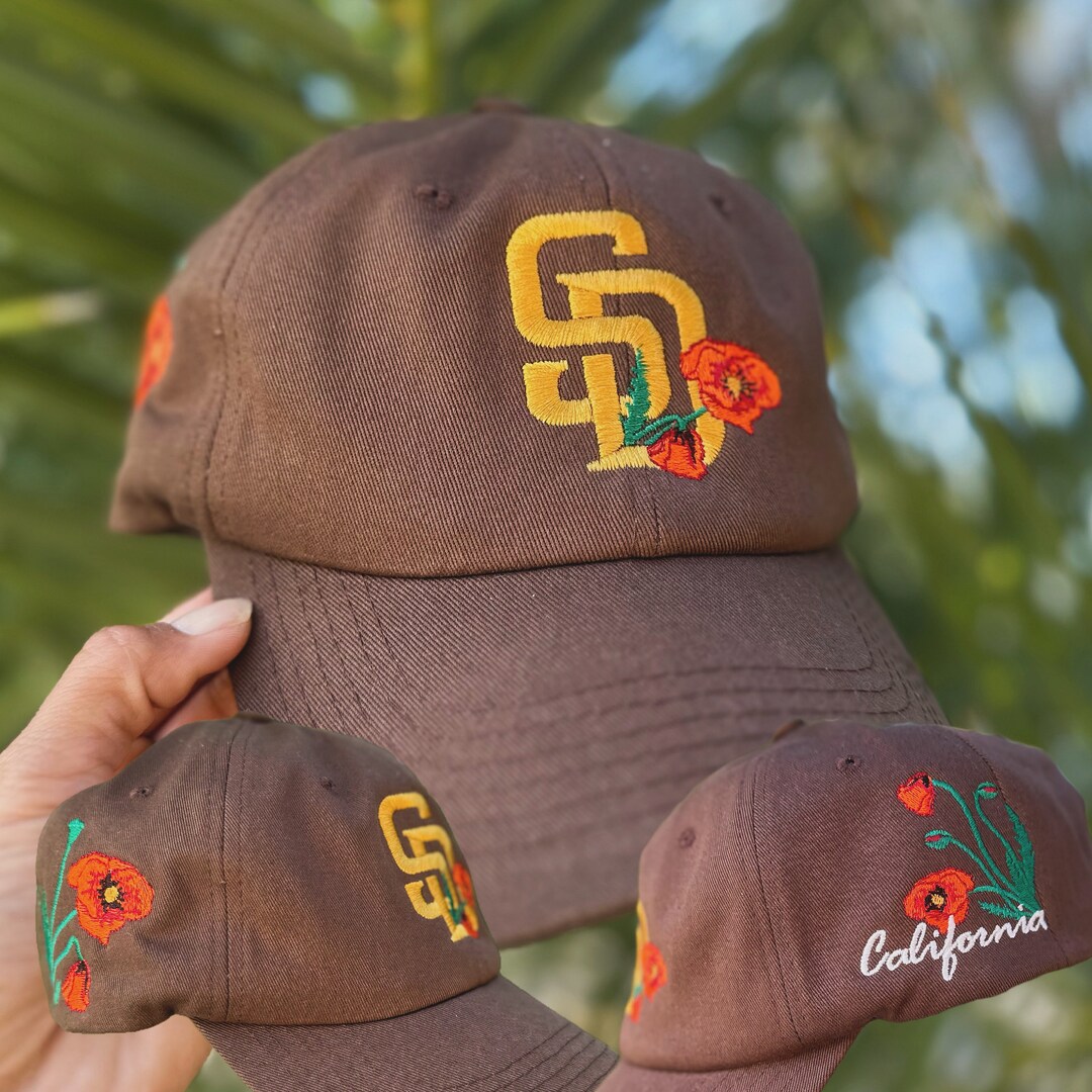 Embroidered California Poppy Dad Hat: San Diego SD Design - Etsy