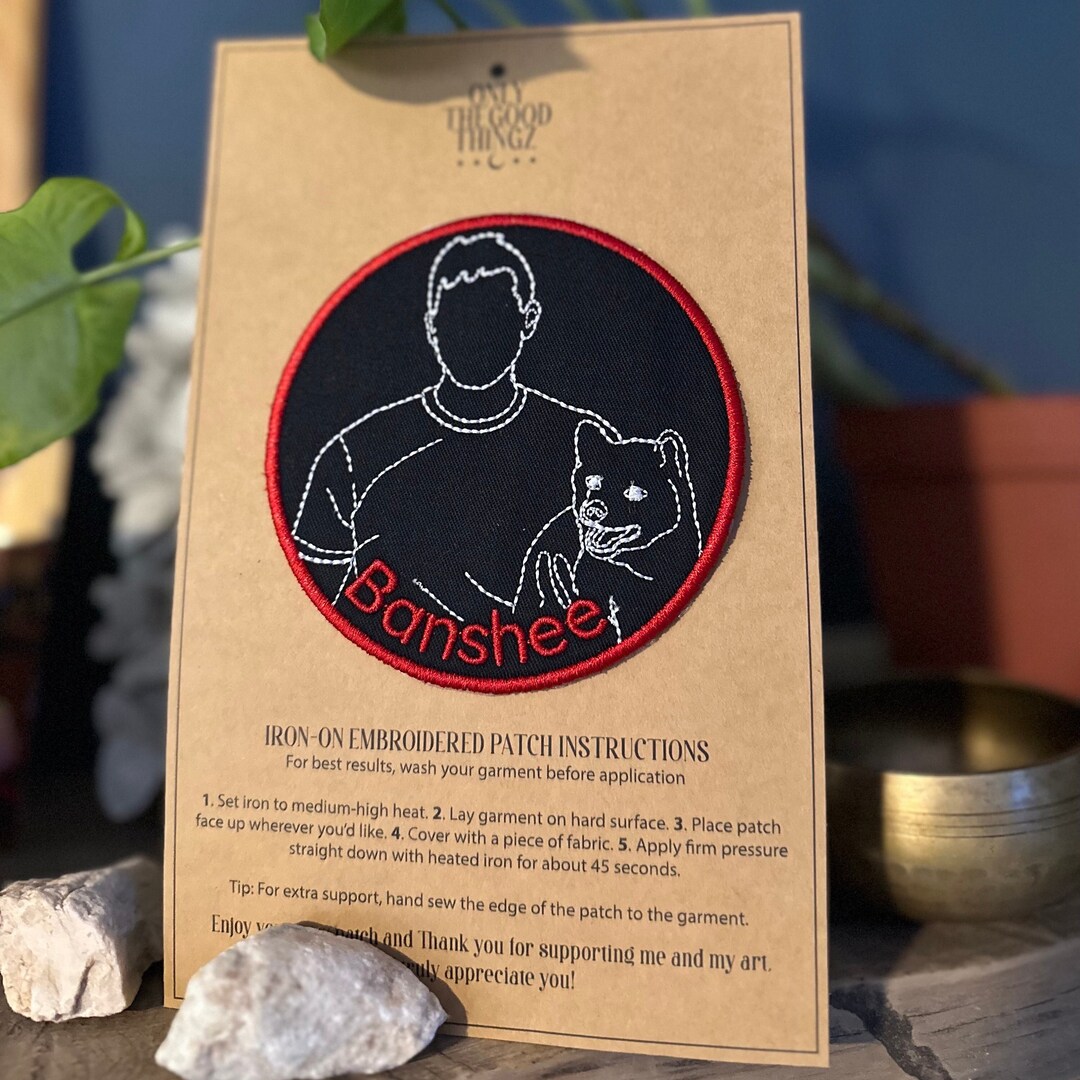 Personalized Line Portrait Embroidery Iron on Patch Personalized Gifts ...