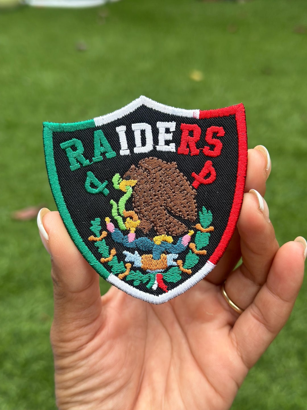 Raiders Mexico Flag Embroidered Iron on Patch (3x3.2") - Etsy