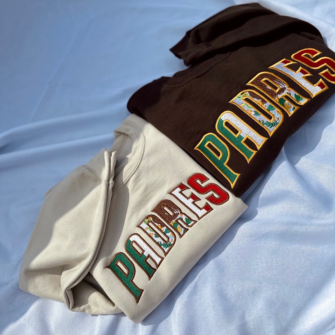 Padres Mexico Flag Baseball Embroidered Crewneck Hoodie | San Diego ...