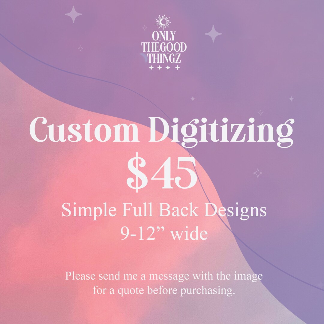 Custom Digitizing Simple Full Back Design - Etsy